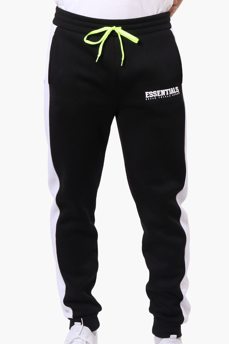 Essentials Super Triple Goose Side Stripe Tie Waist Joggers - Black